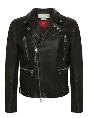 Alexander McQueen Leather Biker Jacket - Black