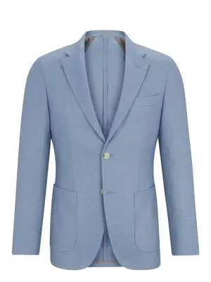 BOSS Virgin Wool-cashmere Slim Blazer Blue