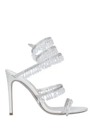 Rene Caovilla Embellished Satin Chandelier Sandals - Grey
