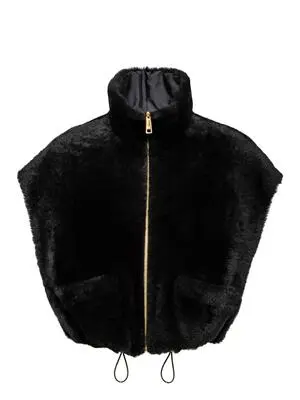 Prada Shearling Gilet - Black