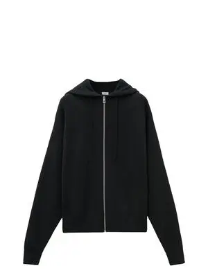 Loewe Wool Anagram Zip-up Hoodie - Black