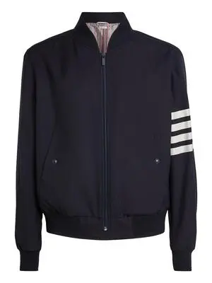 Thom Browne Wool 4-bar Stripe Bomber Jacket - Navy