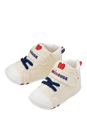 MIKI HOUSE High-top Velcro Sneakers - White