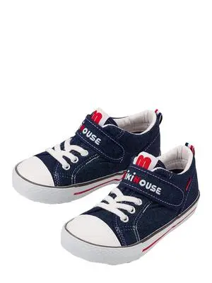 MIKI HOUSE Blue Denim Velcro Low-top Sneakers - Navy