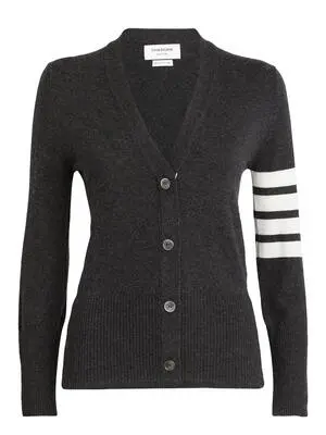 Thom Browne Four-bar Cashmere Cardigan - Grey