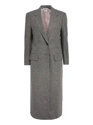 Thom Browne Wide-lapel Overcoat - Grey