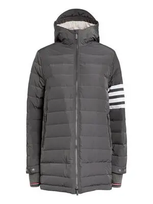 Thom Browne Down Puffer Jacket With Signature Stripes - Grey