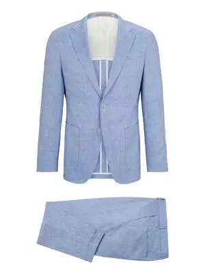 BOSS Linen-wool 2-piece Suit - Blue