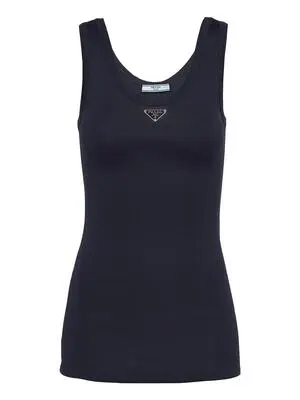 PRADA Prada Ribbed Triangle Tank Top