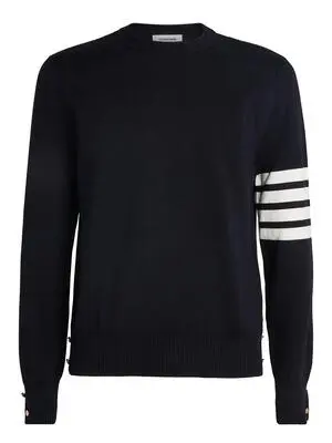 Thom Browne 4-bar Stripe Crew Neck Sweater - Navy