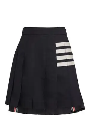 Thom Browne Pleated Mini Skirt With 4-bar Stripes - Navy