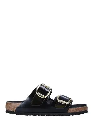 BIRKENSTOCK Arizona Big Buckle Leather Sandals - Black