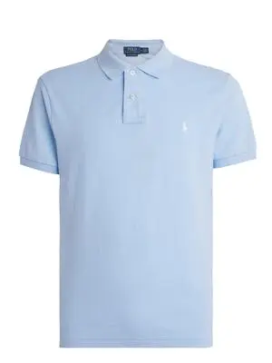 Polo Ralph Lauren Cotton Mesh Polo Shirt With Embroidered Pony - Blue