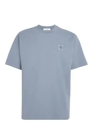 Stone Island Cotton Logo T-shirt Blue