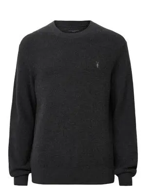 ALLSAINTS Organic Cotton-wool Aspen Textured Crew Neck Sweater - Black