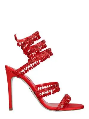 RENE CAOVILLA René Caovilla Satin Embellished Heeled Sandals