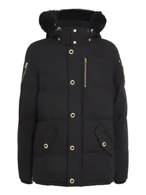 Moose Knuckles 3q Down Jacket With Fur Trimmed Hood - Black