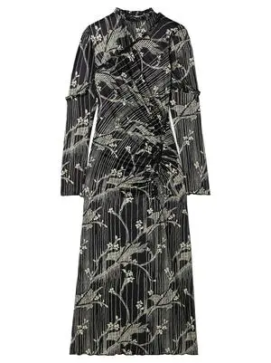 Sea Sunniva Printed Stretch-jersey Midi Dress - Black