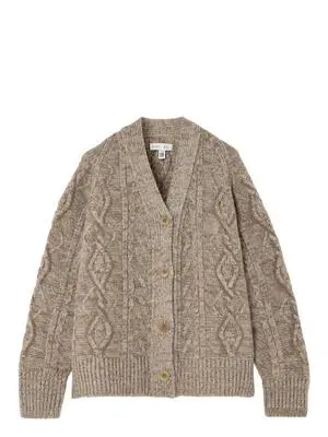 NET-A-PORTER FOR THE KING’S FOUNDATION Cable-knit Wool Cardigan - Neutrals