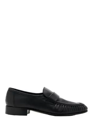 THE ROW Soft Nappa Leather Loafers - Black