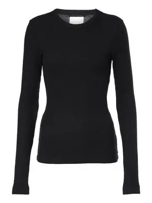 Citizens Of Humanity Bina Ribbed-knit Jersey Top - Black