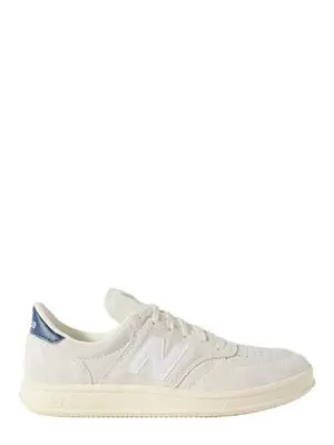 NEW BALANCE T500 Leather-trimmed Suede And Nubuck Sneakers - Neutrals