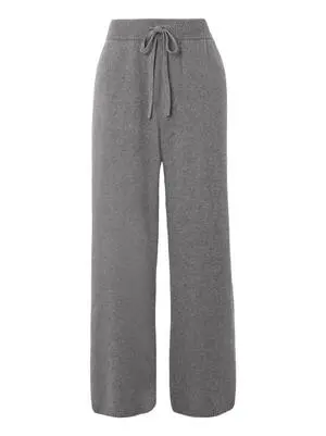 THE ELDER STATESMAN Cashmere Wide-leg Track Pants - Gray