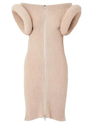 Acne Studios Ribbed Bouclé Mini Dress - Neutrals