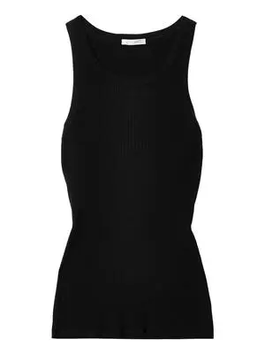 THE ROW Misty Ribbed Cotton-jersey Tank - Black