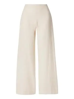 THE ROW The Row Foulard Wide-Leg Wool, Silk & Linen-Blend Trousers