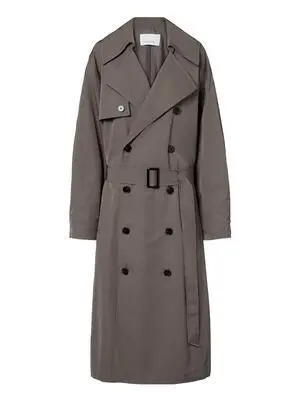 THE FRANKIE SHOP Mavis Oversized Trench Coat In Heather - Grey