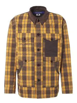 Junya Watanabe Checked Cotton Flannel Jacket - Yellow