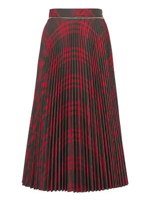 BURBERRY Burberry Check Plissé Midi Skirt