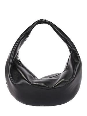 Khaite KHAITE Olivia Patent Leather Hobo Bag Black