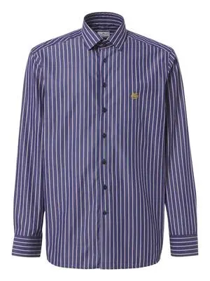 Etro Striped Cotton Shirt - Blue