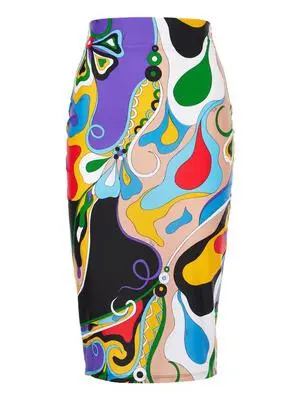 Emilio Pucci Printed Pencil Skirt - Multicoloured