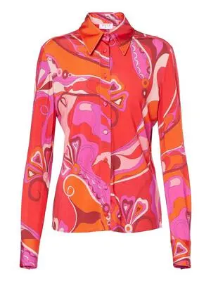 Emilio Pucci Orchidee Satin Jersey Shirt - Multicoloured
