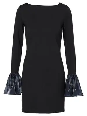 Staud Hawthorne Organza-trimmed Mini Dress - Black