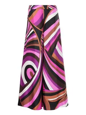 Emilio Pucci Printed Silk Twill Palazzo Pants - Pink