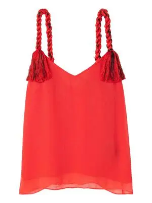 JW Anderson Tasseled Crepon Camisole - Red