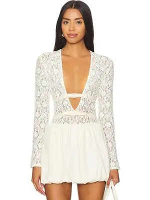 YUHAN WANG Lace Top With Front Bow Detail - Ivory