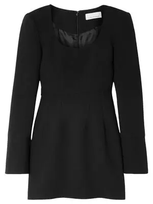 LIBEROWE The Vanguard Amber Wool-crepe Mini Dress - Black