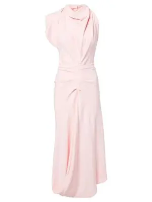 Victoria Beckham Draped Midi Dress - Pink