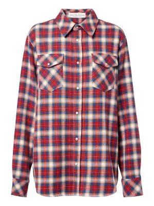 GOD'S TRUE CASHMERE Ski Santa Fe Tartan Cashmere Shirt - Red
