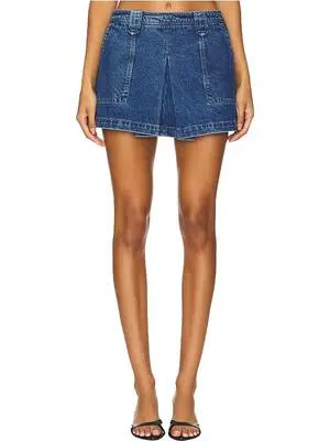 GRLFRND Pleated Mini Skirt - Denim-medium