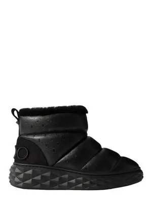 JIMMY CHOO Xan Shearling-lined Quilted Leather Boots - Black