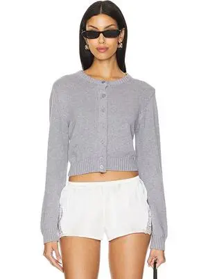 Frankies Bikinis Dudley Cotton Knit Cardigan - Grey
