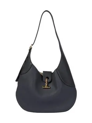 Loro Piana Bobbin Medium Leather Shoulder Bag - Blue
