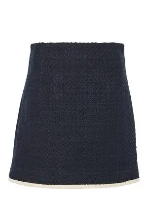 Veronica Beard Roman Cotton-blend Tweed Miniskirt - Blue