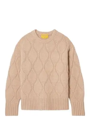 Guest In Residence Cashmere Sweater With Wavy Motif - Neutrals